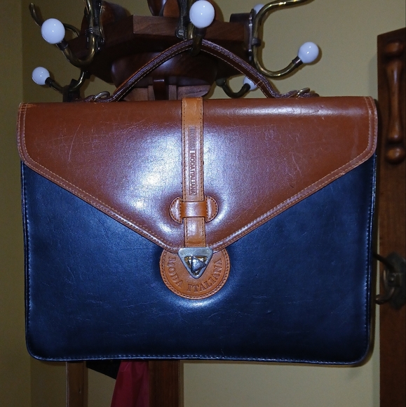 moda italiana | Bags | Vintage Two Tone Brief Case By Moda Italiana ...